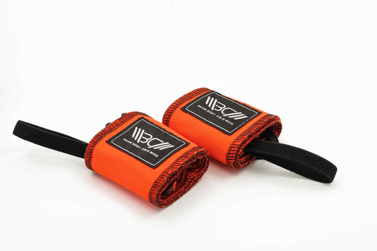 Cotton Weightlifting Wrist Wraps Orange - Warm Body Cold Mind